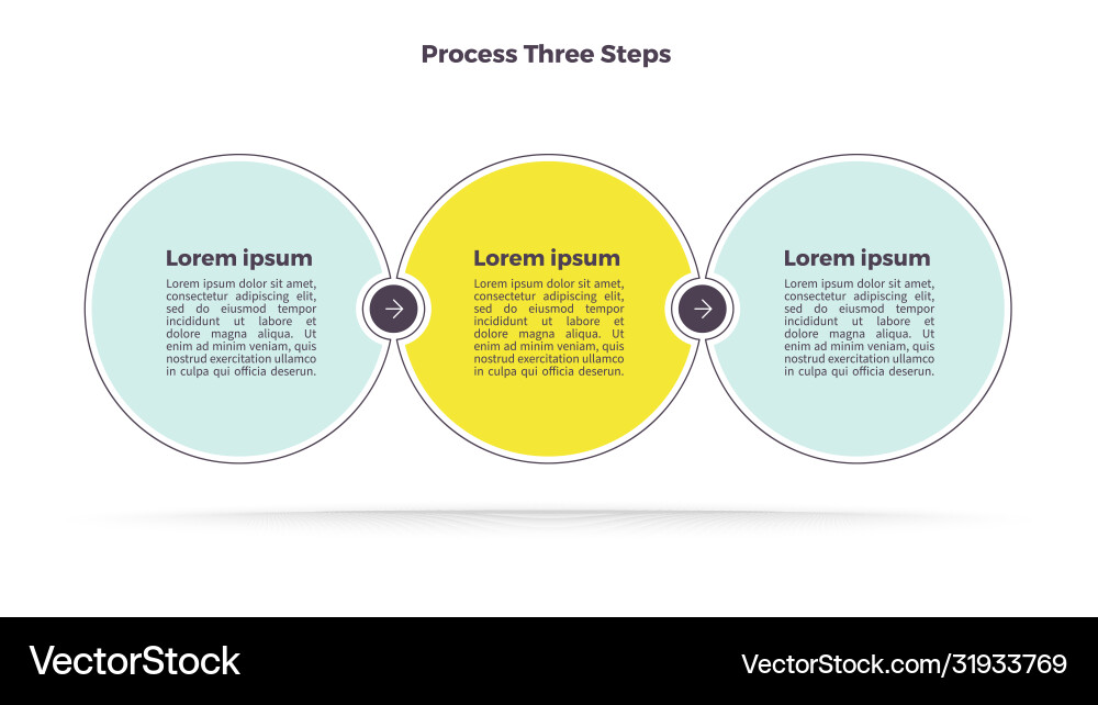 Business infographics timeline with 3 steps Vector Image