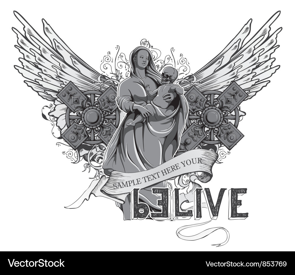 Dark gothic t-shirt design Royalty Free Vector Image