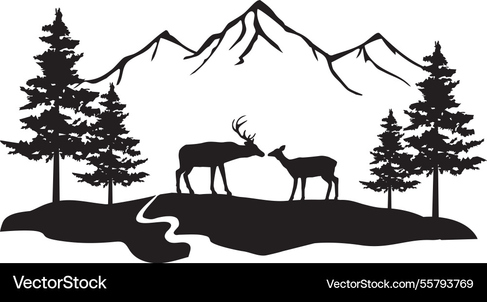 Deer couple Royalty Free Vector Image - VectorStock