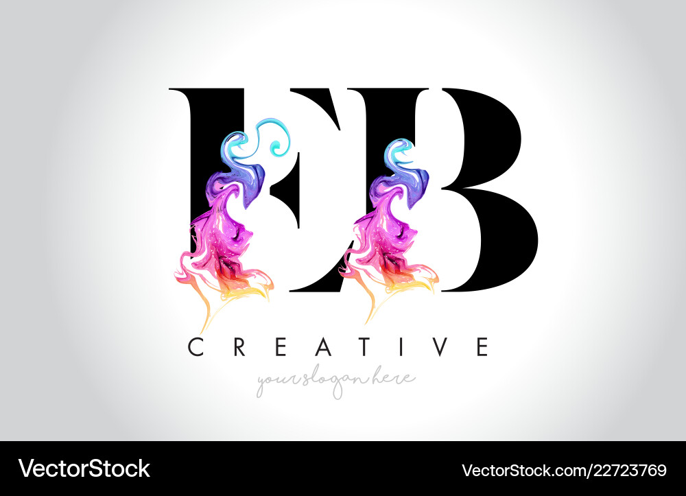 Eb vibrant creative leter logo design Royalty Free Vector