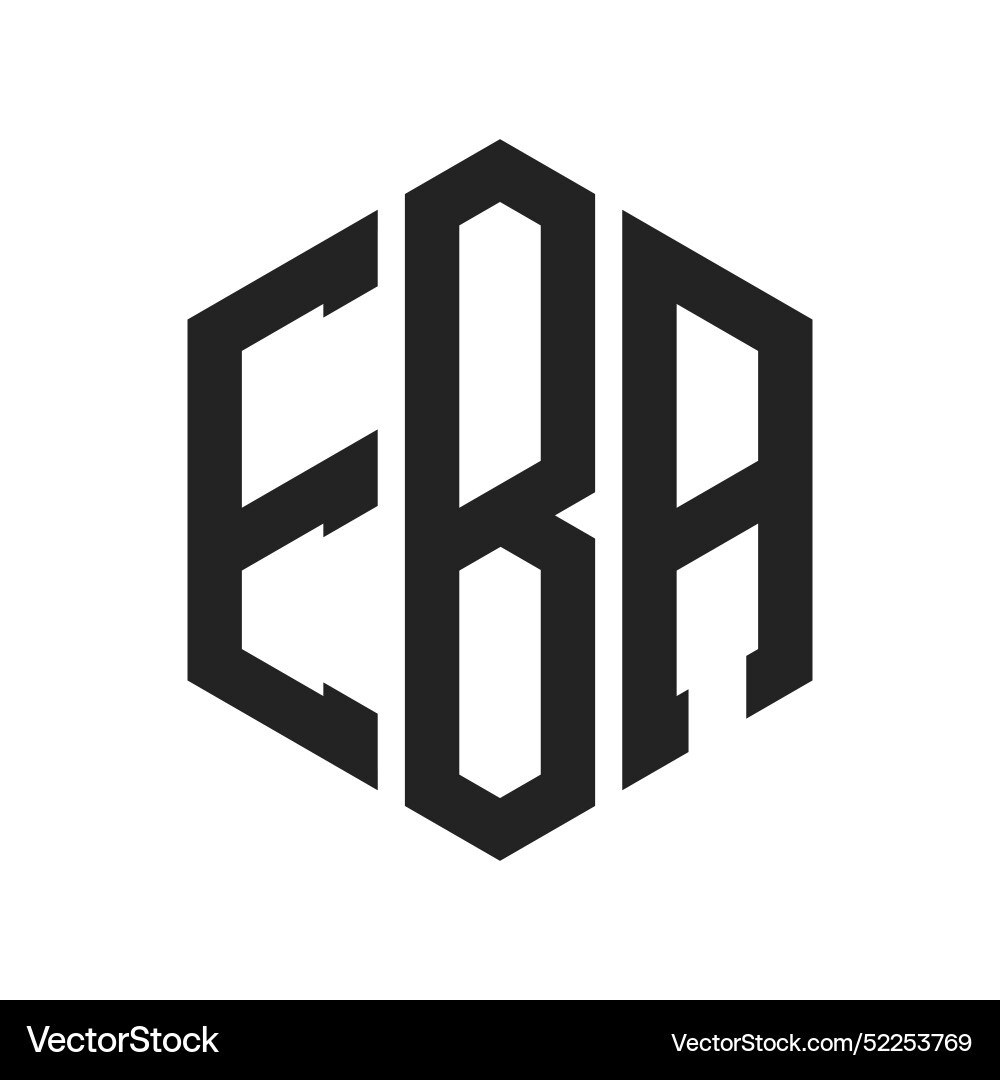 Eba logo design initial letter monogram Royalty Free Vector