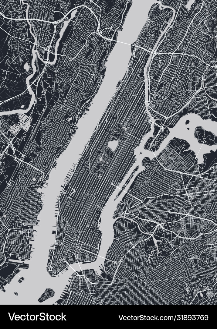 Manhattan Street Map Royalty Free Vector Image