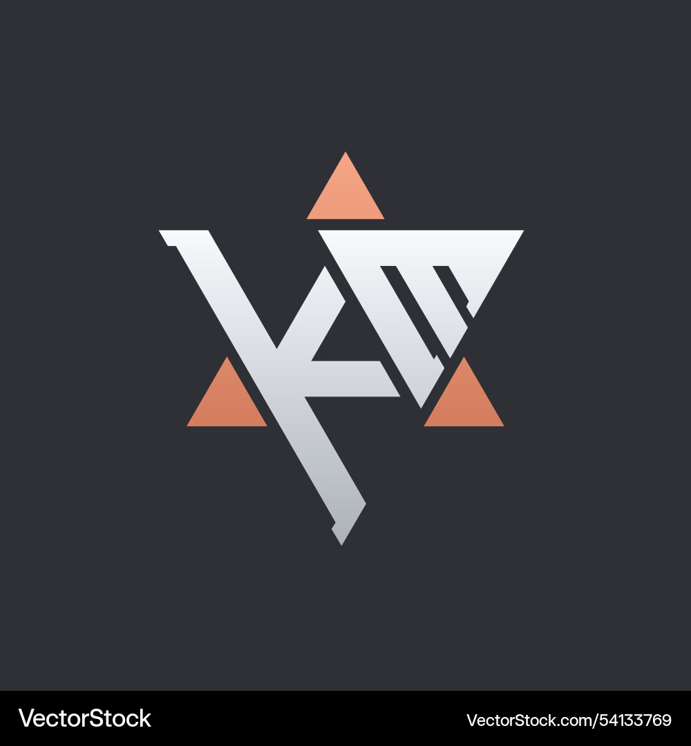 Modern km letter logo design with geometric Vector Image