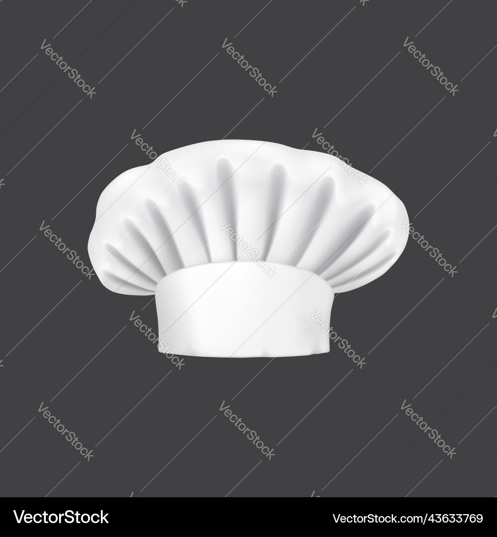 Realistic chef hat cook cap and baker toque Vector Image