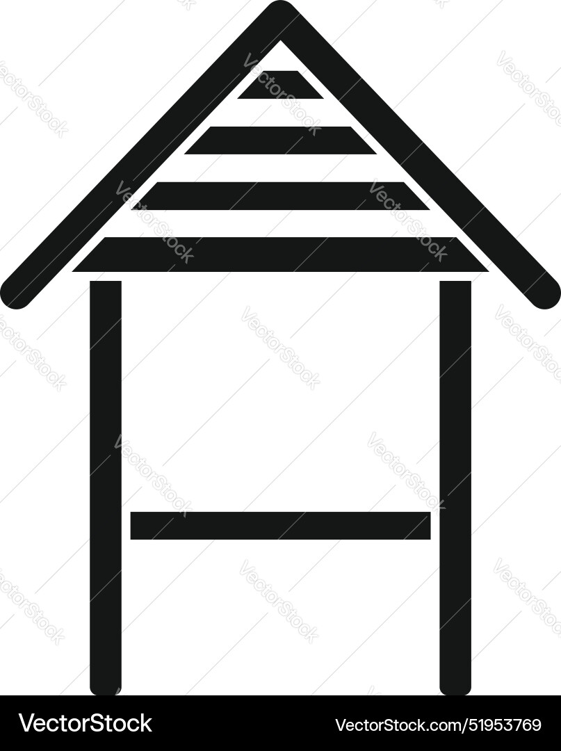 Simple wooden market stall icon representing Vector Image