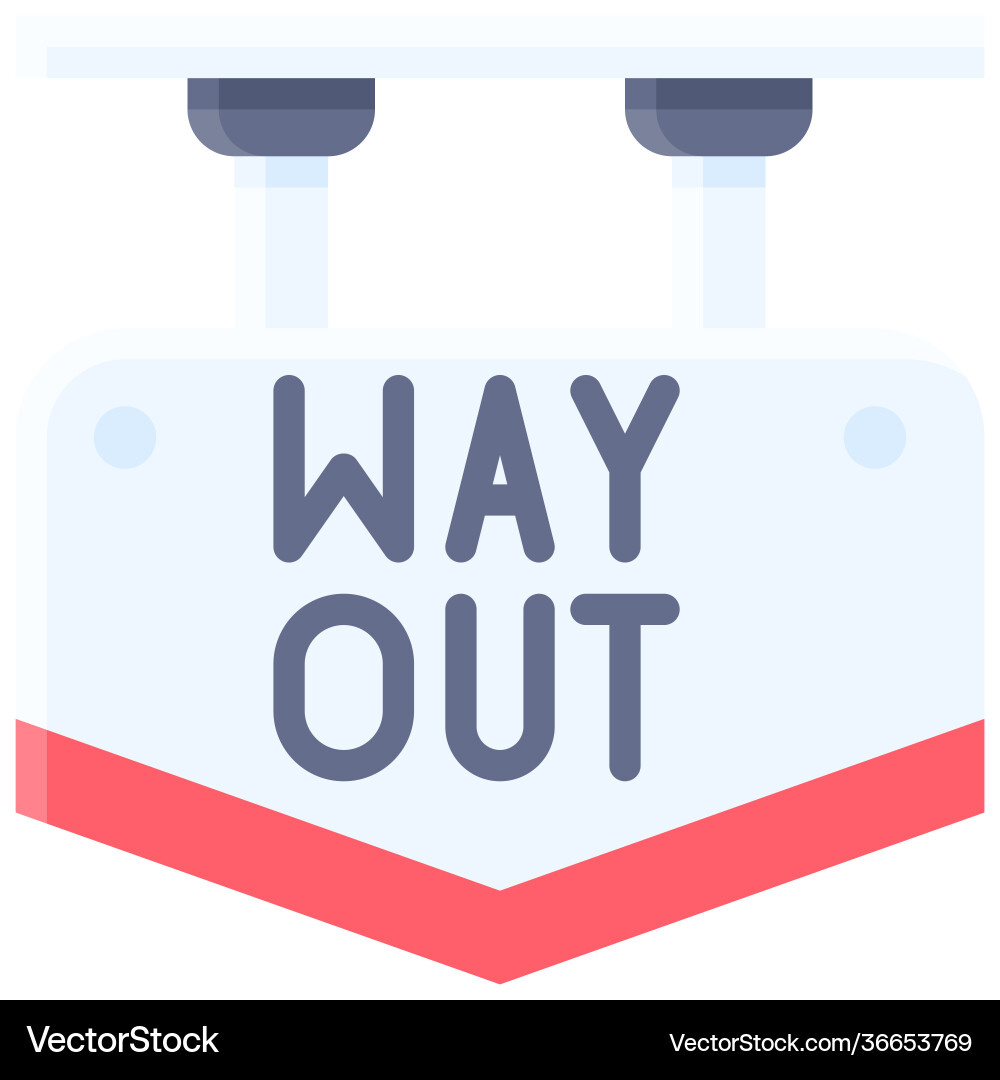 Way out sign icon parking lot related Royalty Free Vector