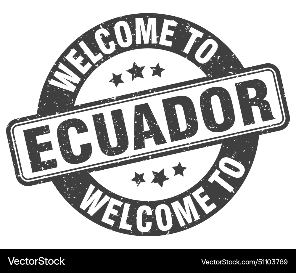 Welcome to ecuador stamp round sign Royalty Free Vector