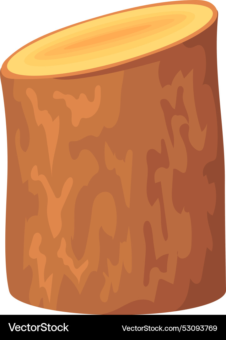 Wooden trunk cartoon icon tree timber cut Vector Image