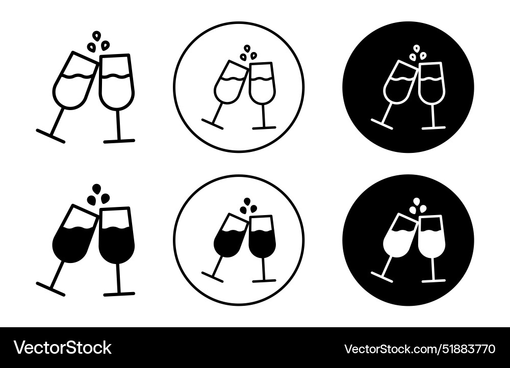 Champagne glasses icon Royalty Free Vector Image