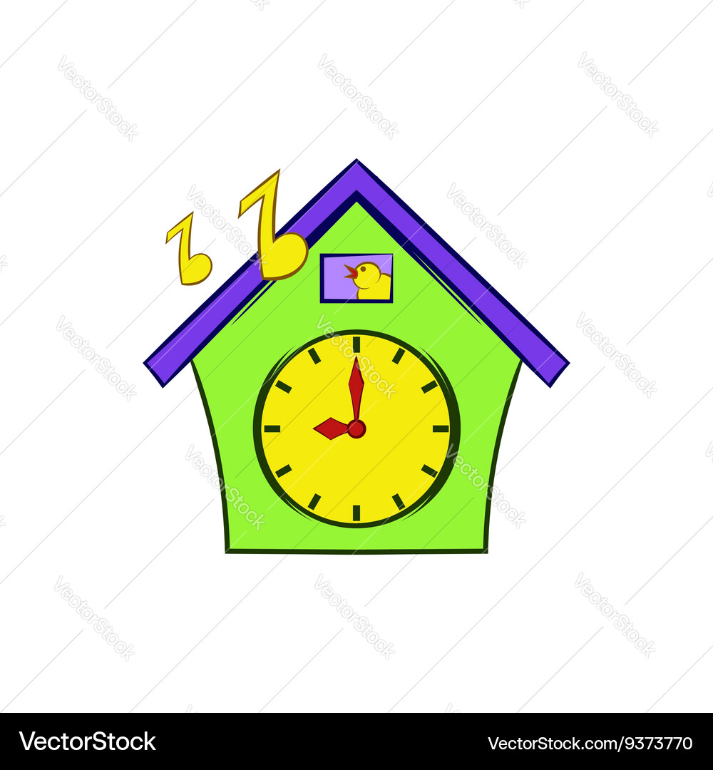 Cuckoo clock icon cartoon style Royalty Free Vector Image