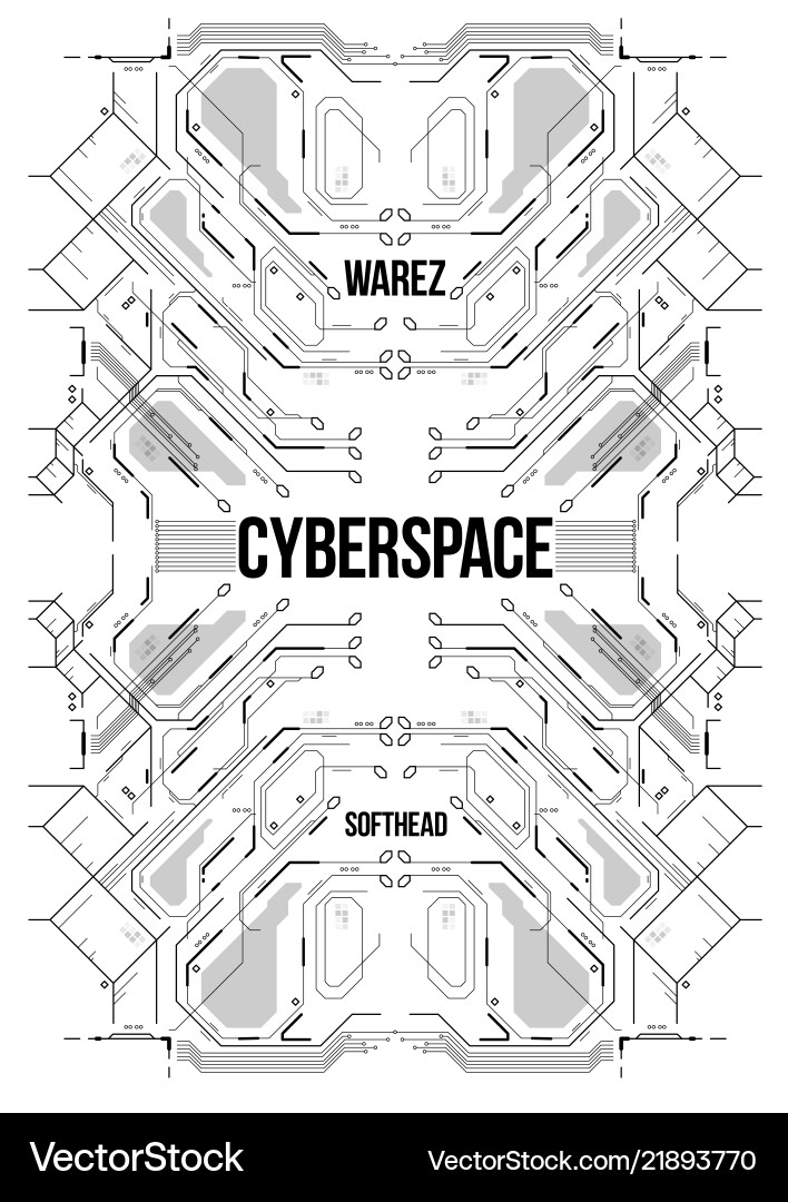 Cyberpunk Tech Abstract Poster Royalty Free Vector Image