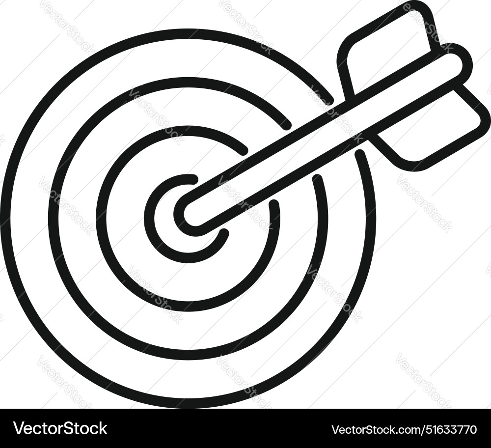 Dart hitting center of target icon representing Vector Image Dart hitting center of target icon representing Vector Image