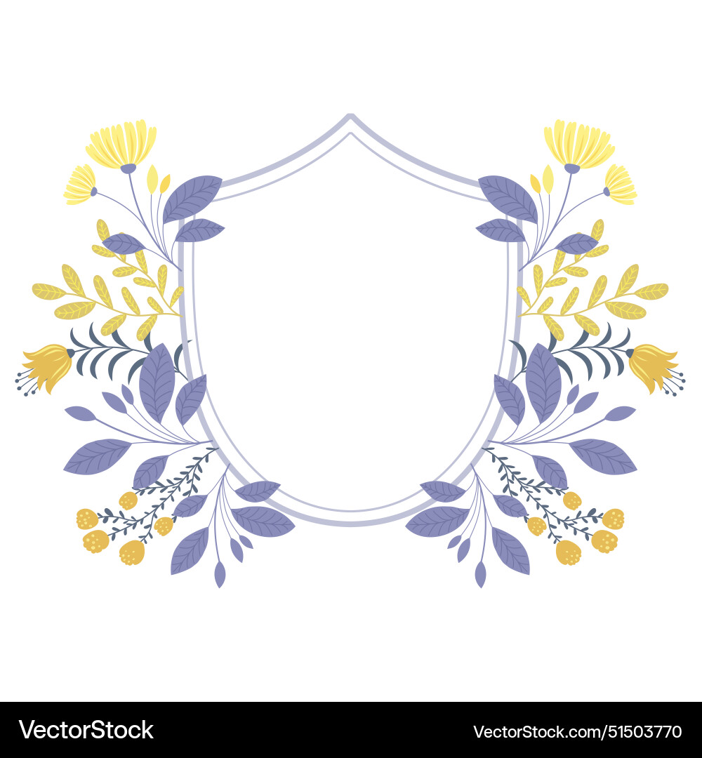 Floral wedding crest Royalty Free Vector Image