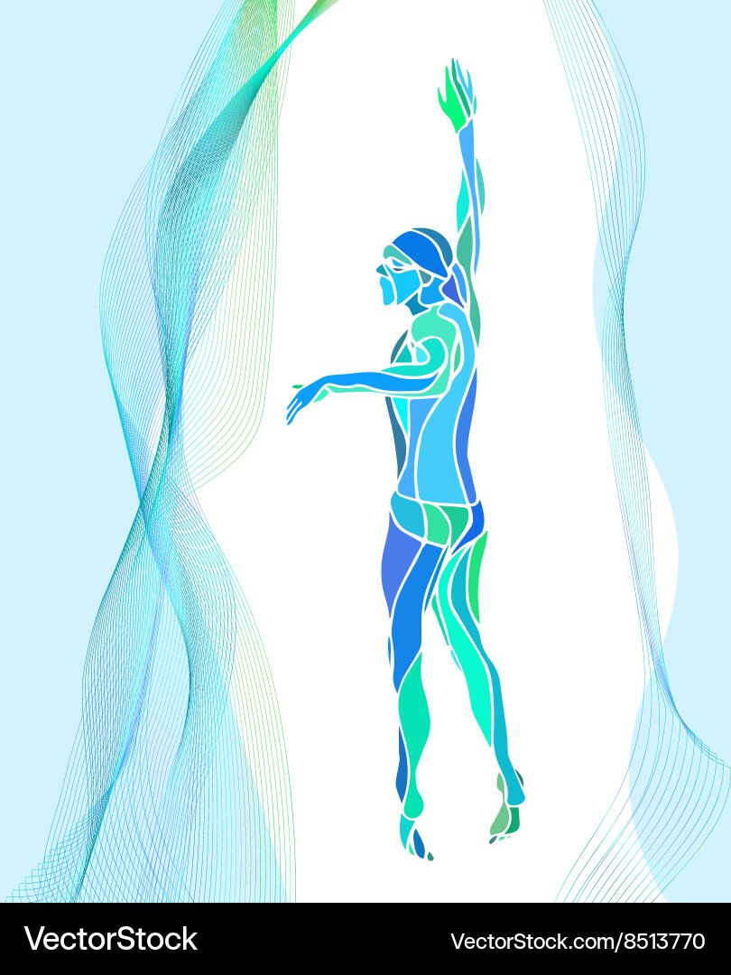 Freestyle Swimmer Silhouette – Royalty-Free Vector | VectorStock