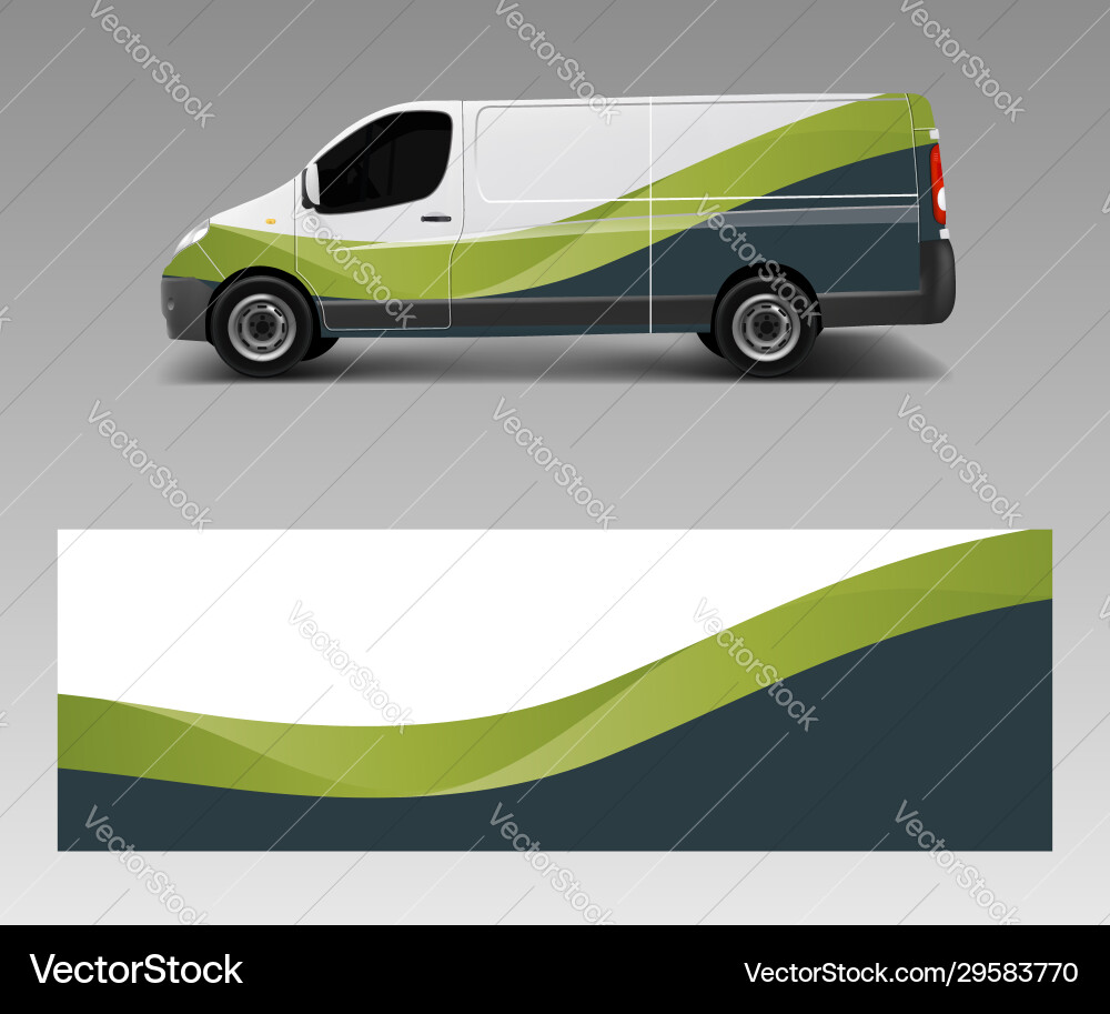 Green Wave Vehicle Wrap Royalty Free Vector Image