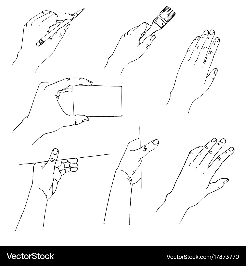 Hands with Creative Tools Royalty Free Vector Image