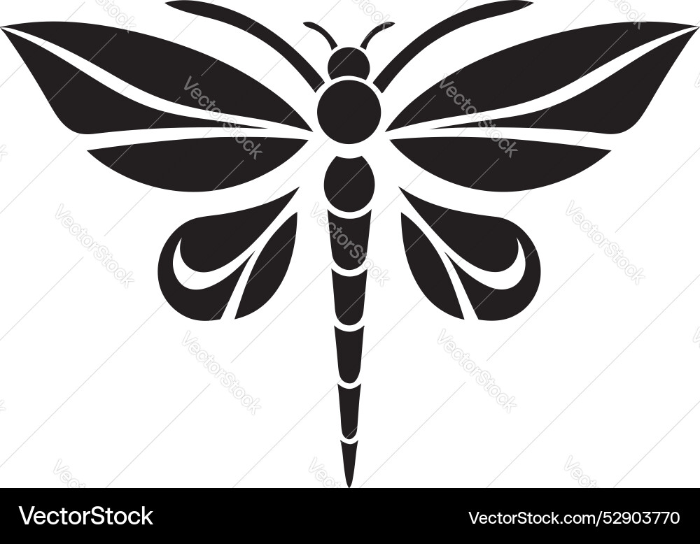 Illuminated insect icon black ethereal dragonfly Vector Image
