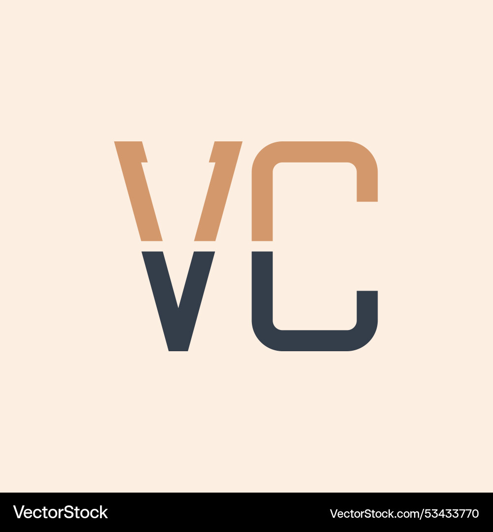Modern vc letter logo design creative and Vector Image