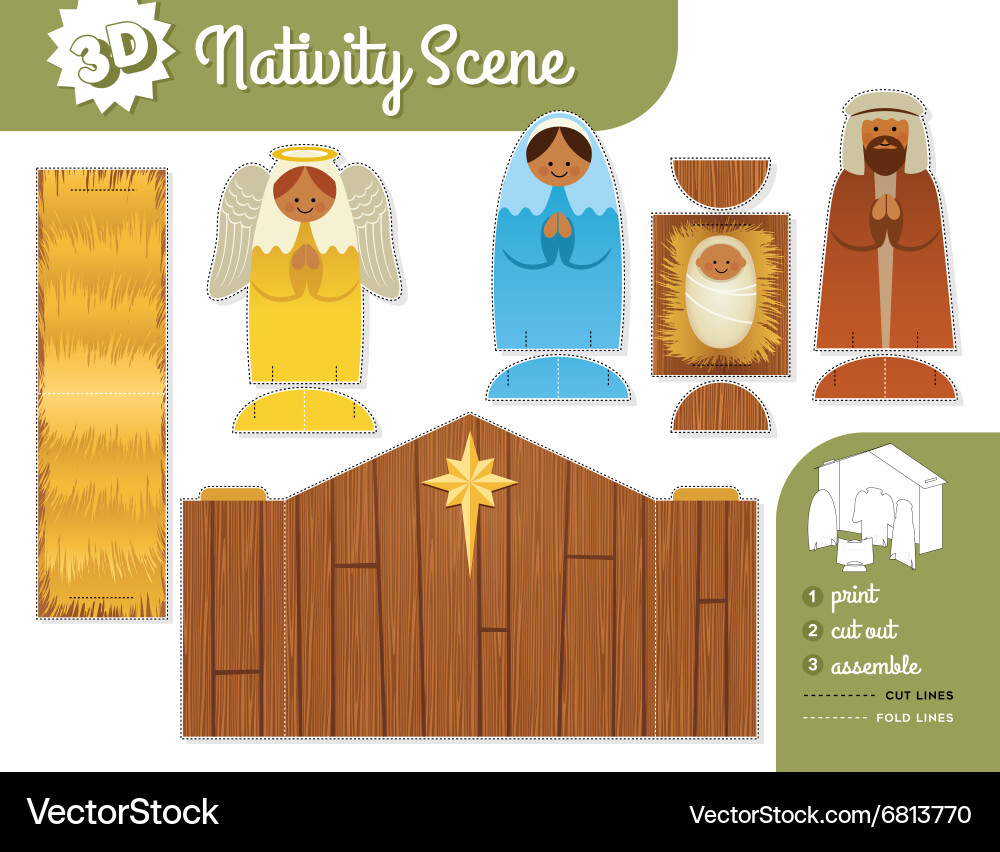 Nativity scene Royalty Free Vector Image - VectorStock