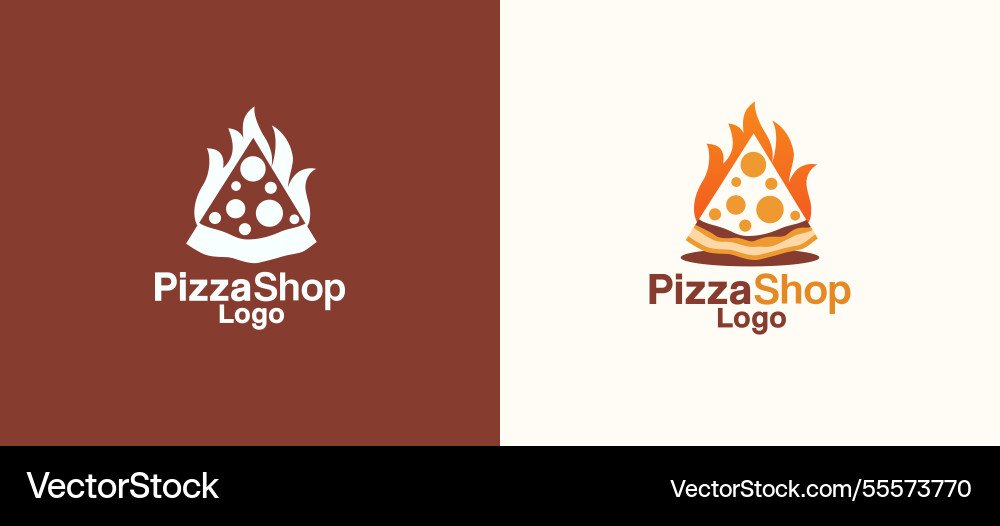 Pizza shop logo design Royalty Free Vector Image