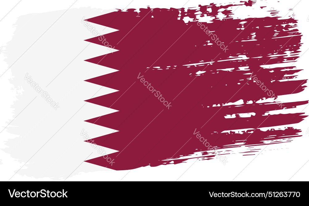 Qatar flag wide brush stroke on transparent Vector Image