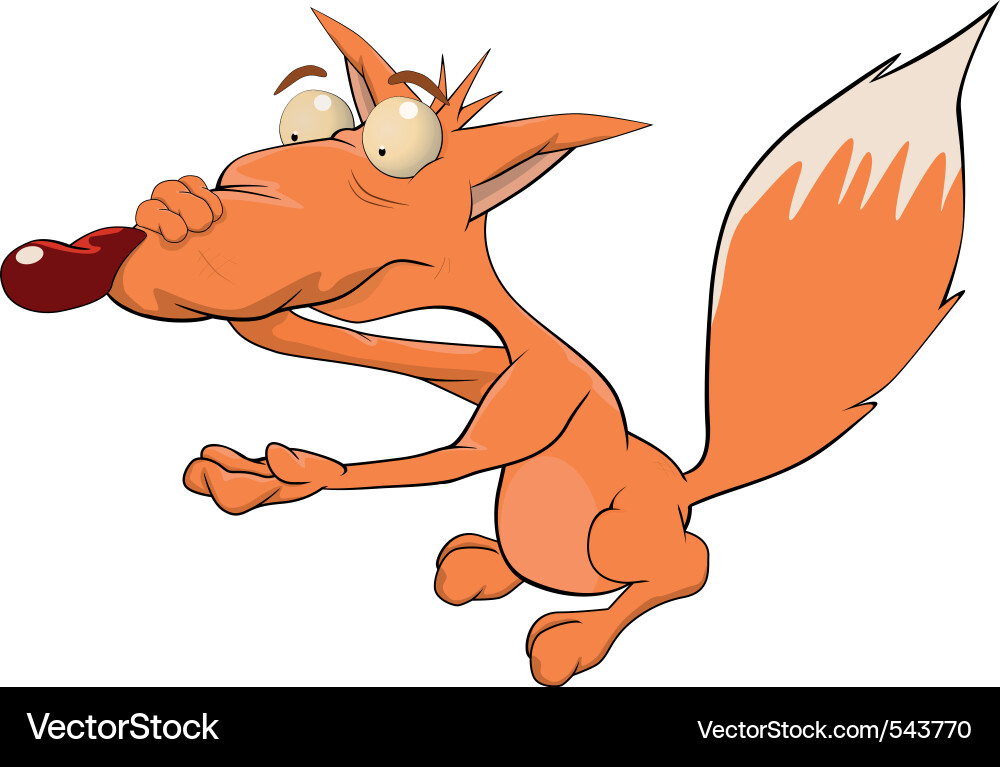 Red fox cartoon Royalty Free Vector Image - VectorStock
