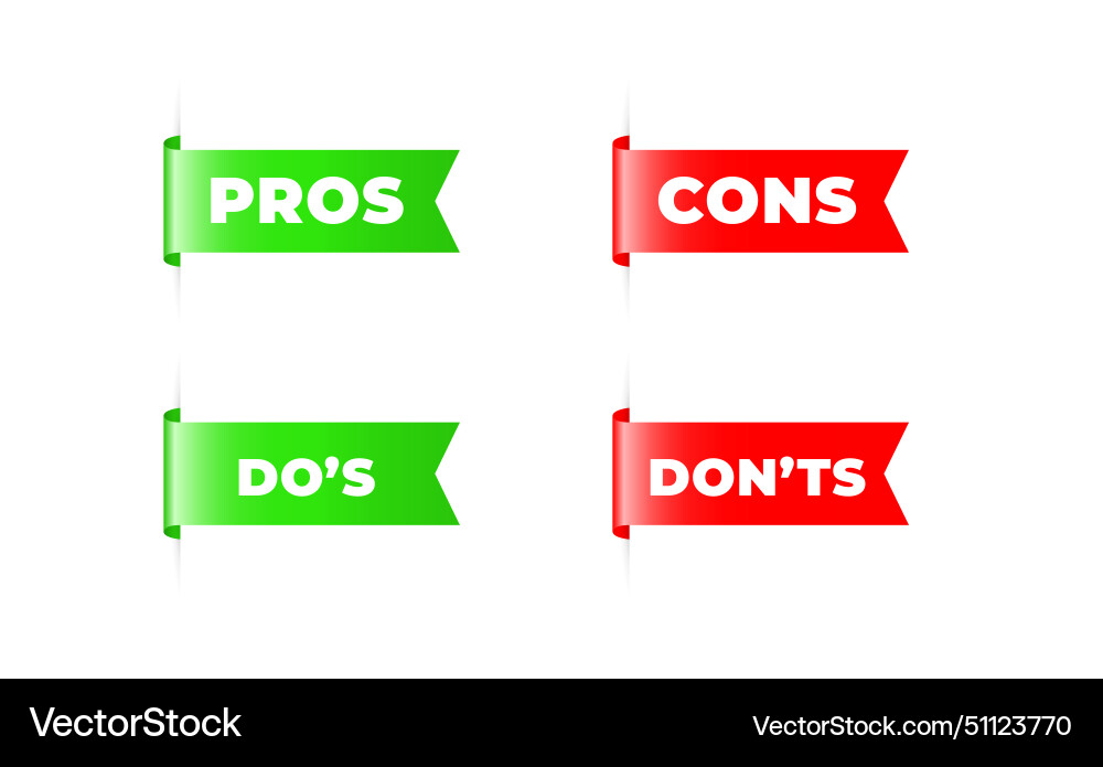 Set of pros and cons sign sticker design Vector Image