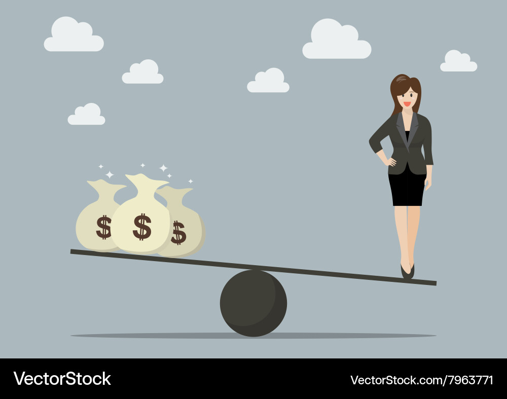 Balancing between work and money Royalty Free Vector Image