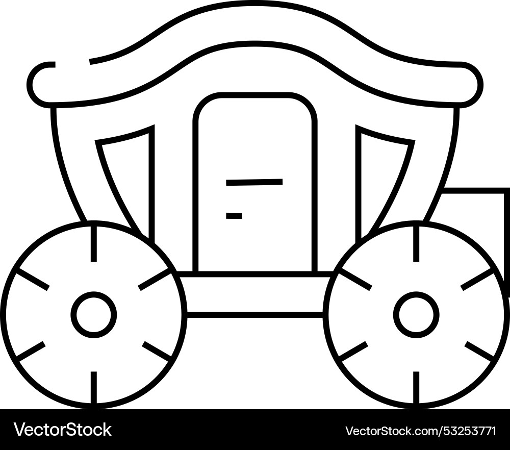 Coach transport wedding line icon Royalty Free Vector Image