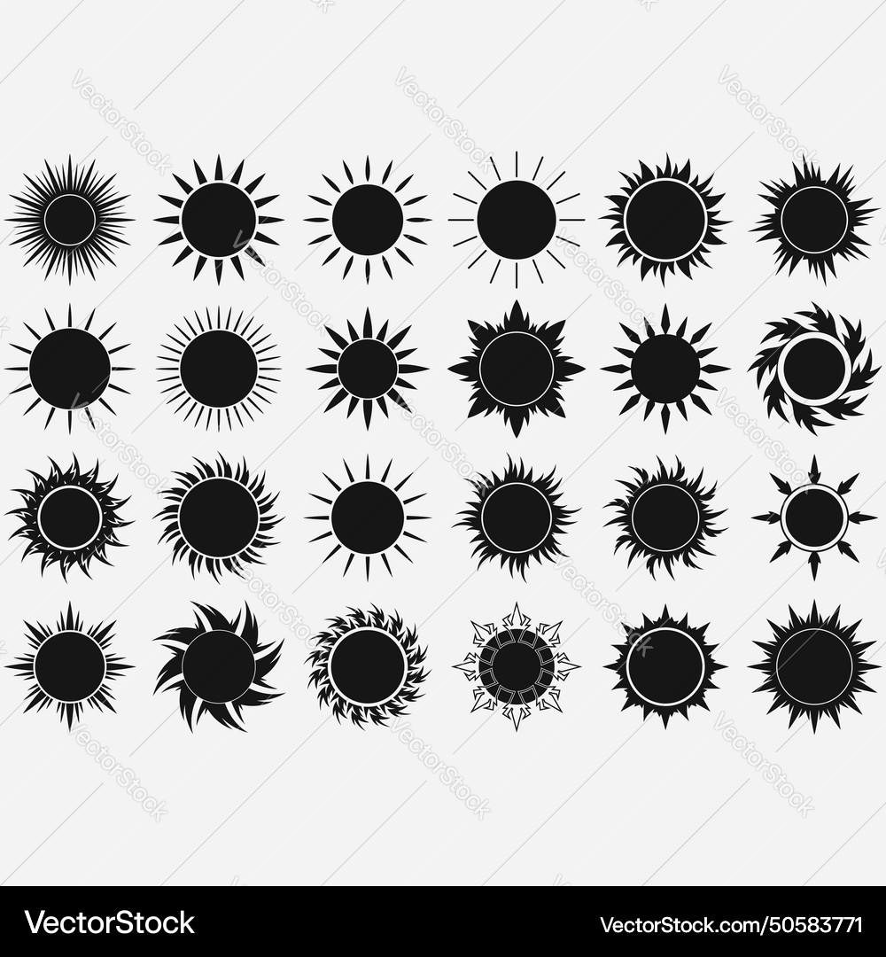 Collection of sun logos Royalty Free Vector Image