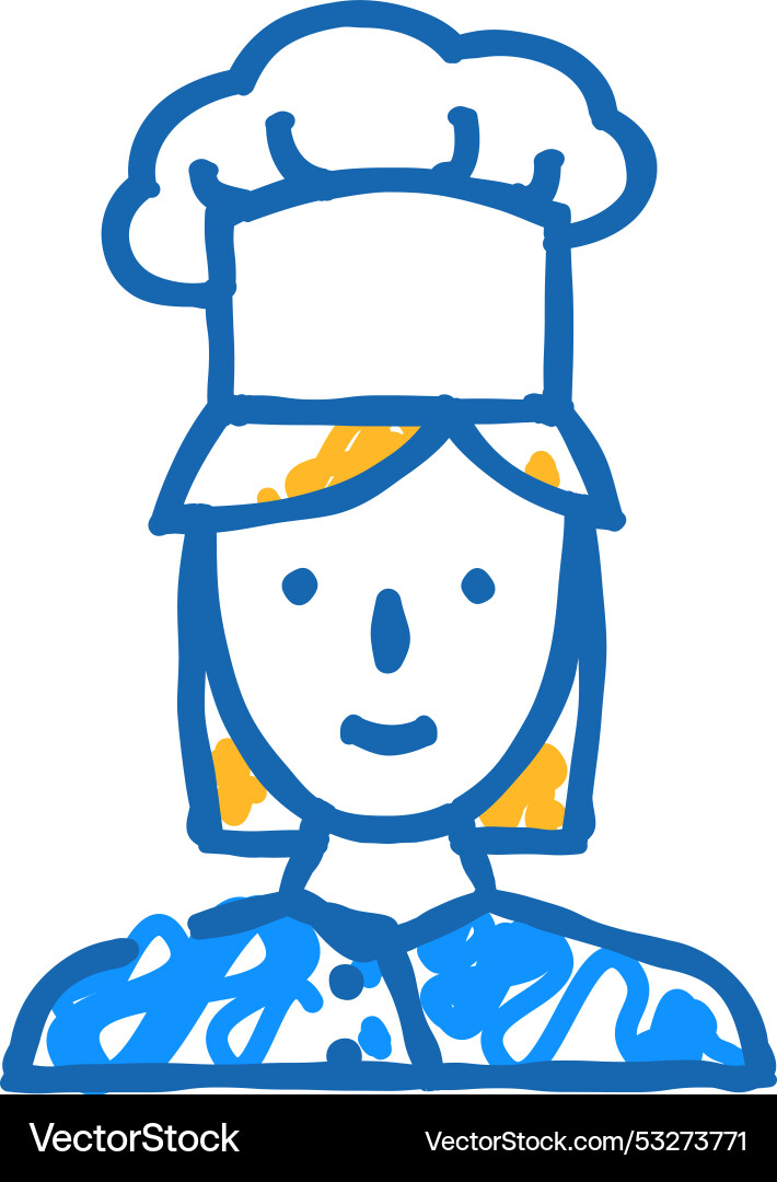 Cook chef woman icon doodle Royalty Free Vector Image