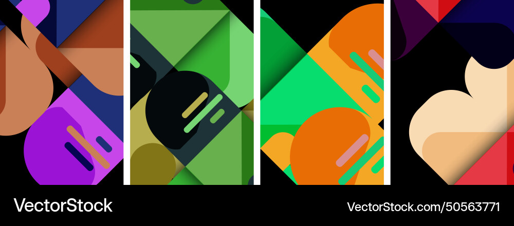 Geometric colorful poster backgrounds with squares