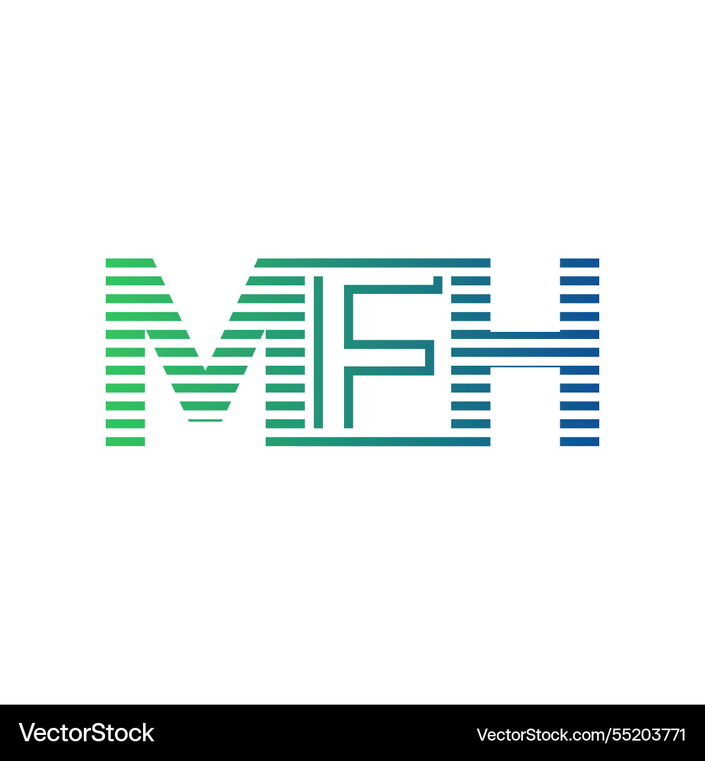 Modern mfh logo design letter minimalist Vector Image