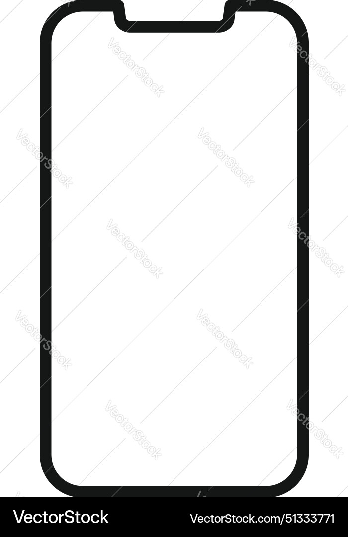 Of a simple smartphone outline Royalty Free Vector Image