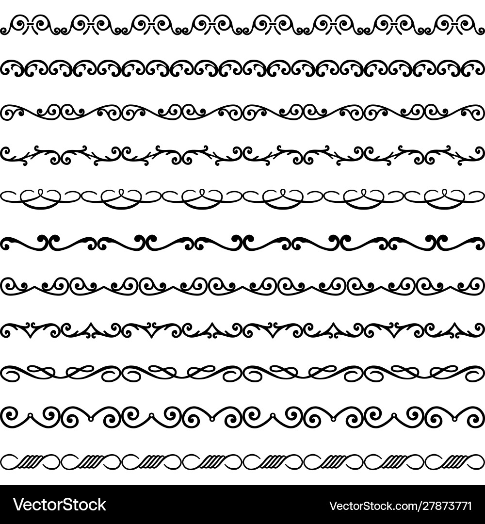 Old border designs set Royalty Free Vector Image