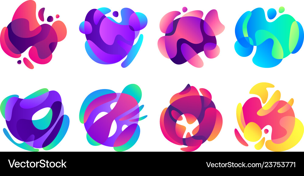 Organic fluid shapes colorful gradients shape Vector Image Organic fluid shapes colorful gradients shape Vector Image