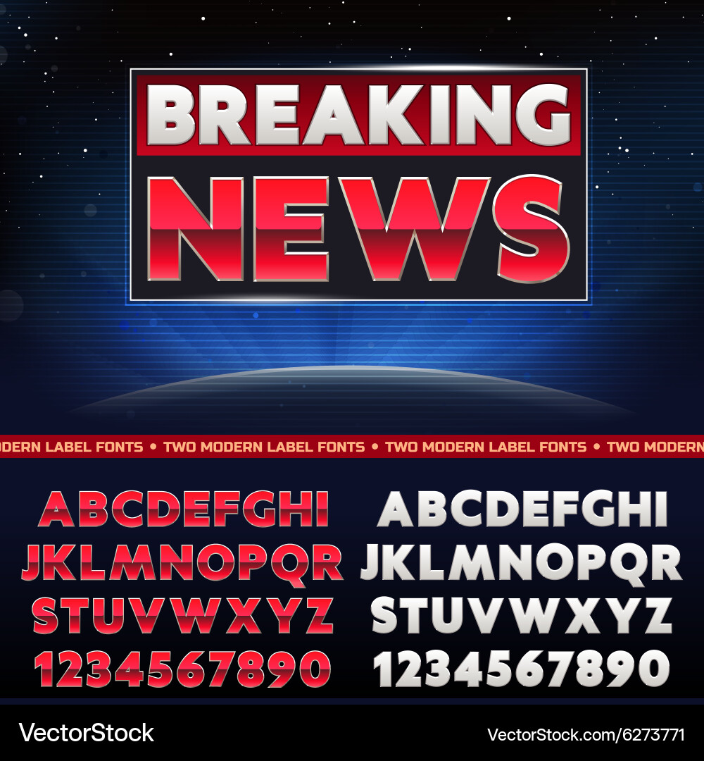 Set of label fonts Royalty Free Vector Image - VectorStock