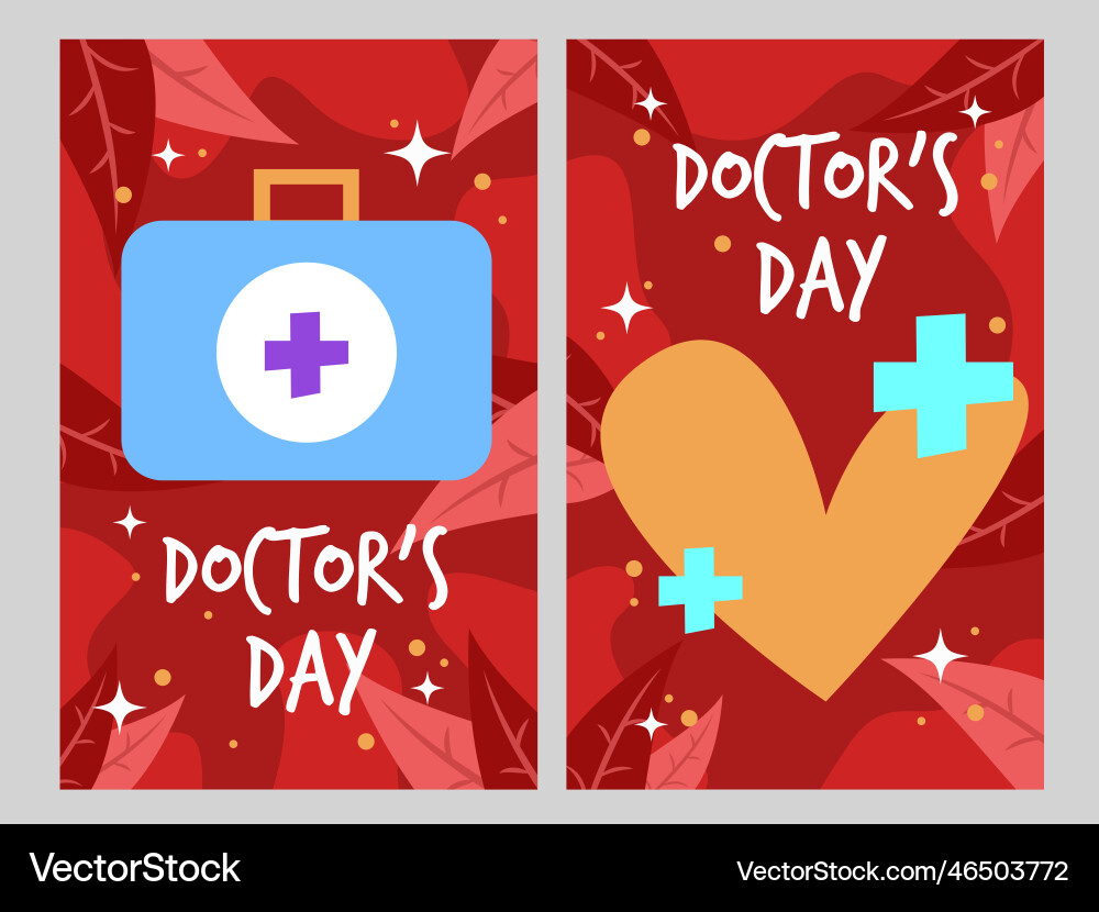 Doctor day poster banner in flat design Royalty Free Vector