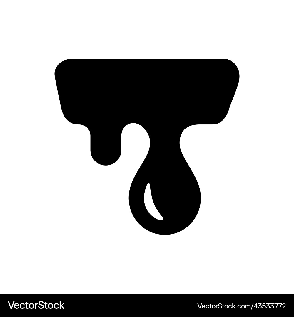 Dripping liquid or smudge glyph icon Royalty Free Vector