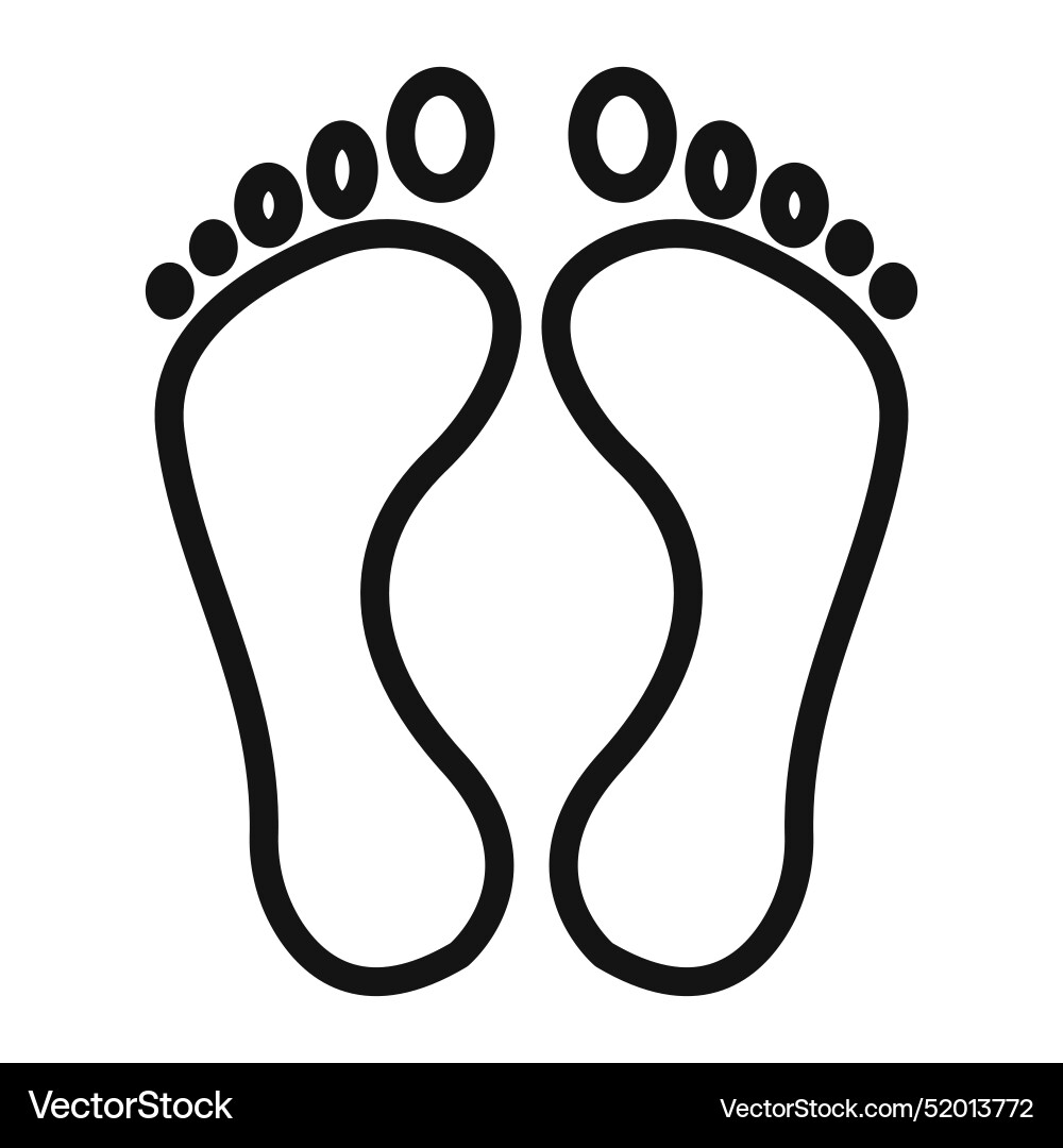Foot icon black line art Royalty Free Vector Image