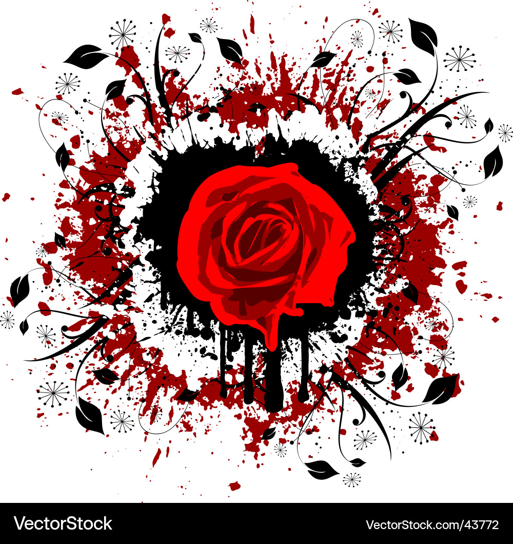 Grunge rose Royalty Free Vector Image - VectorStock