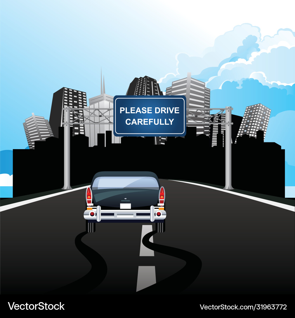 Highway Skid Warning Sign Royalty Free Vector Image