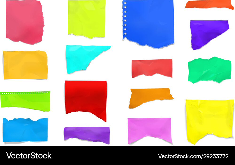 Ripped torn colorful paper set Royalty Free Vector Image