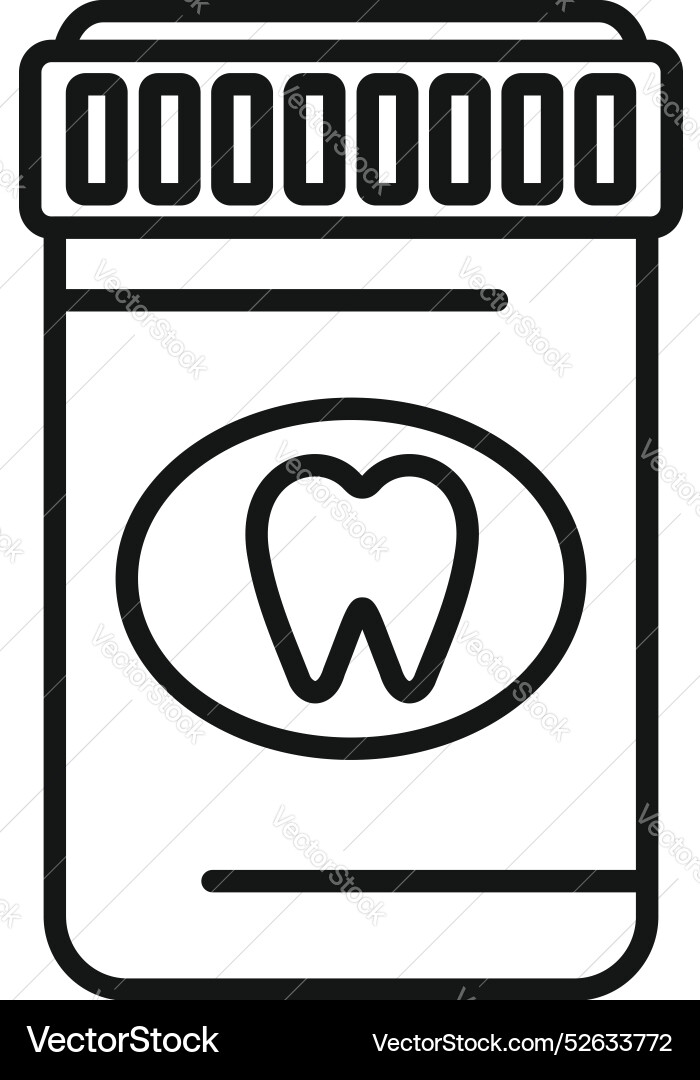 Toothpaste tube containing tooth icon showing Vector Image