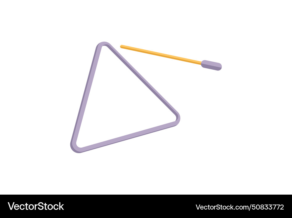 Triangle musical instrument flat sticker design Vector Image