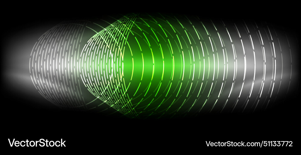 Visual effect lighting creates a green circle Vector Image