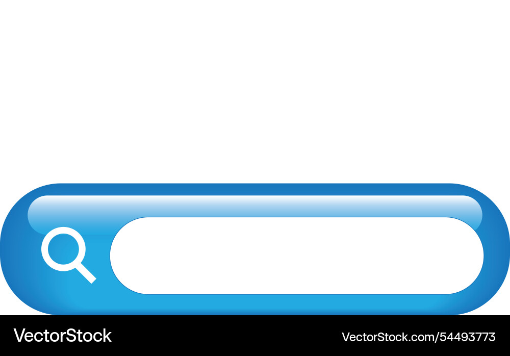 Blue 3d search bar with magnifying glass icon Vector Image
