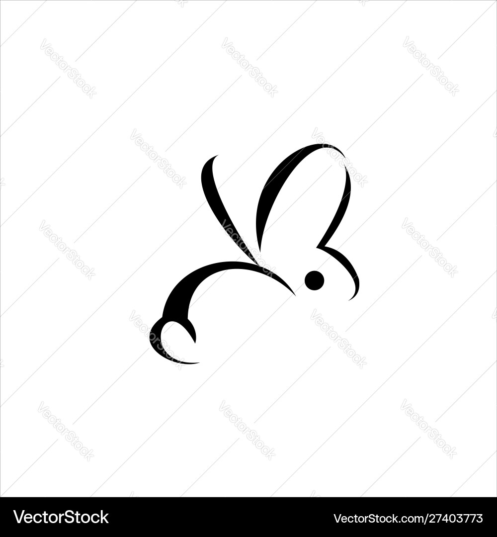 Cute rabbit logo design Royalty Free Vector Image
