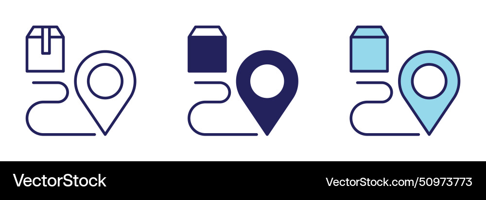 Distribution route icon - navigation set Vector Image