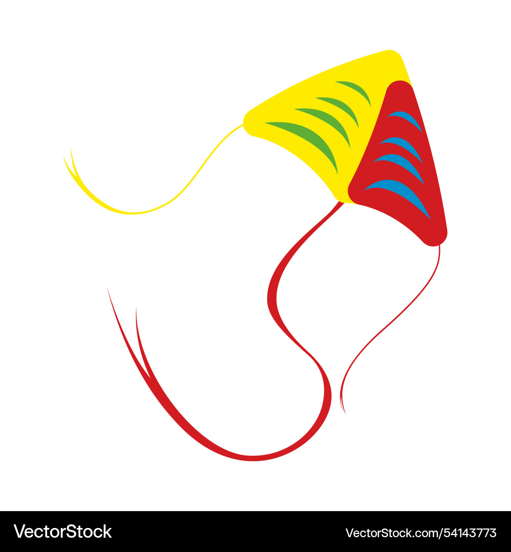 Flying kite isolated on white background Vector Image